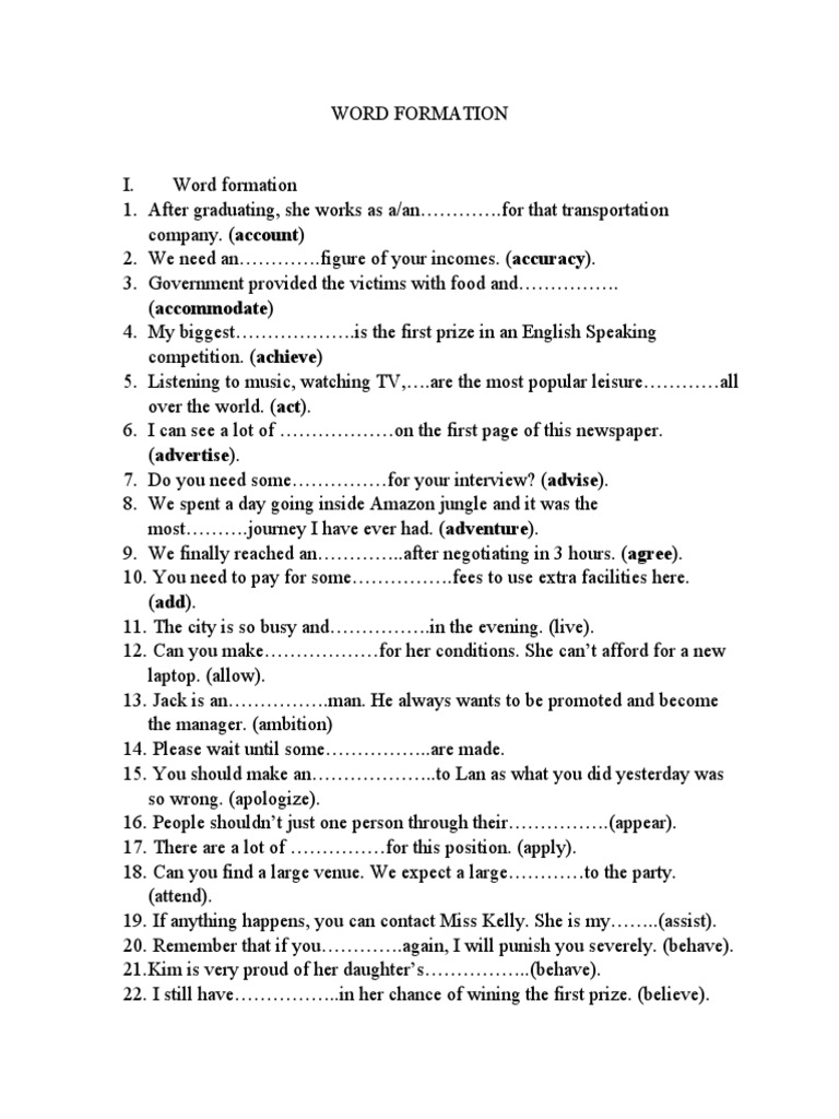 Word Formation | PDF