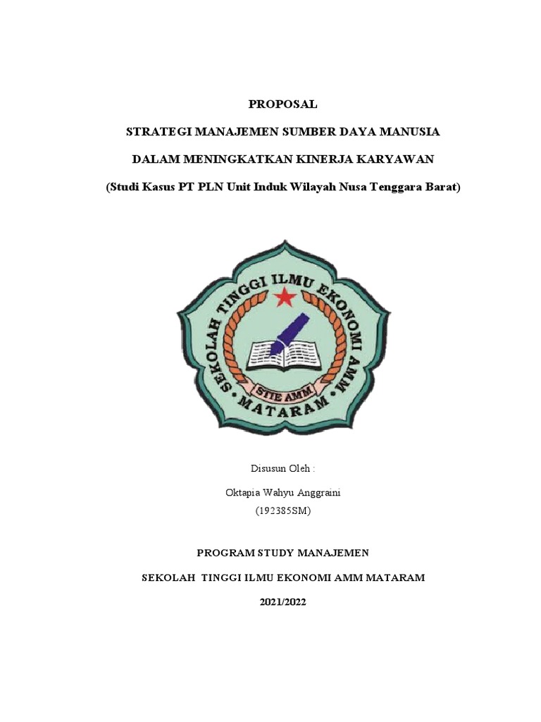 Proposal Manajemen SDM PLN Uiw NTB | PDF