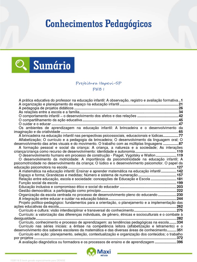 03 Conhecimentos Pedagogicos | PDF 03 Conhecimentos Pedagogicos | PDF