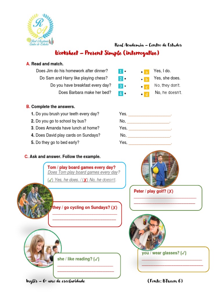 Worksheet - Present Simple (Interrogative) | PDF | Meal | Eating ...