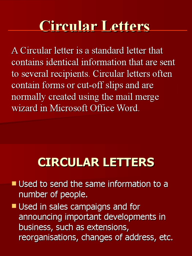 Understanding Circular Letters in Business | PDF | Sales