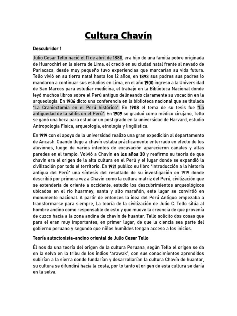 Cultura Chavín | PDF