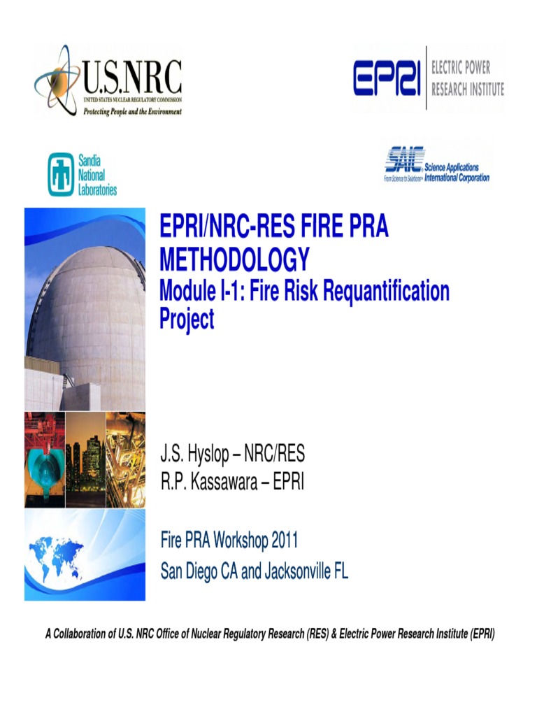 Overview of the EPRI/NRC-RES Fire PRA Methodology Course Structure and ...