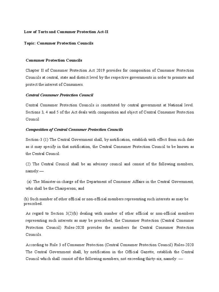 Consumer Protection Council | PDF | Government Of India | Consumer ...