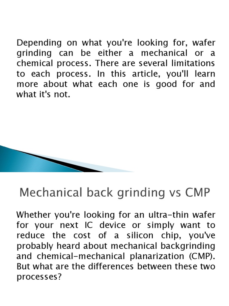 Wafer Grinding Techniques Explained | PDF | Home & Garden | Computers
