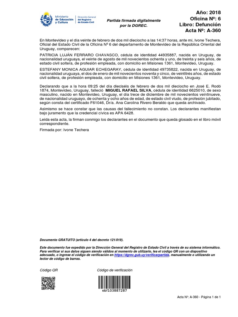 Partida Miguel | PDF | Derecho