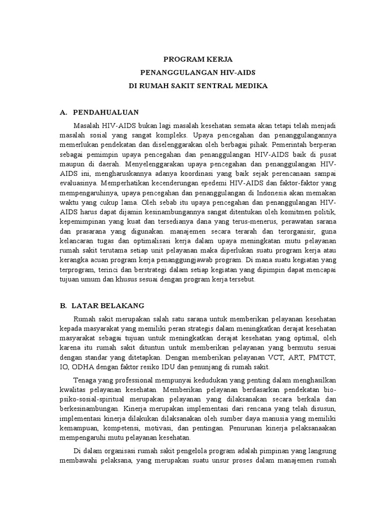PROGRAM KERJA Hiv | PDF