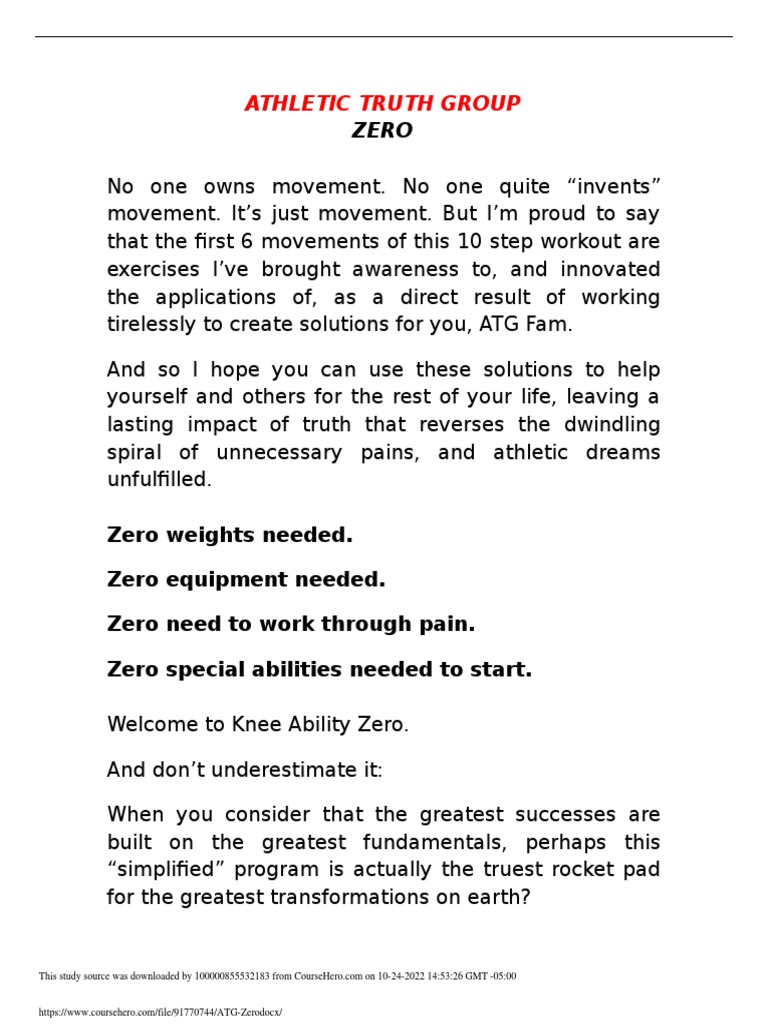 ATG Zero Program | PDF