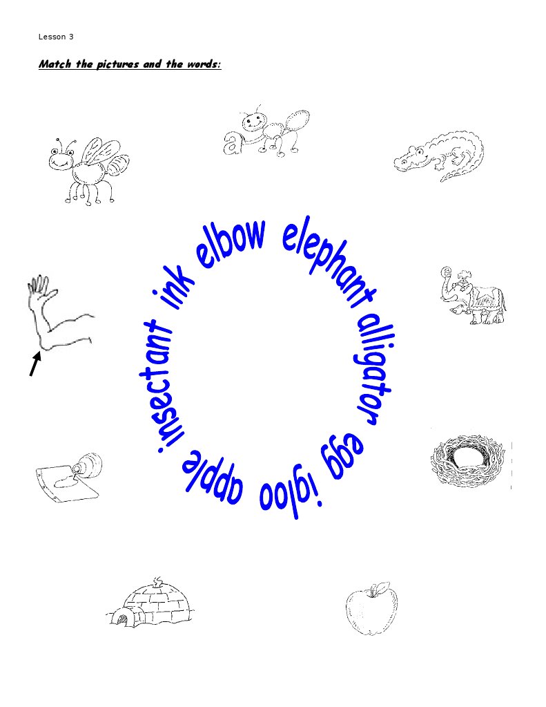 Picture-Word Matching Activity | PDF