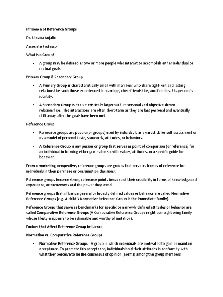 Understanding Reference Groups in Marketing | PDF | Brand | Behavior