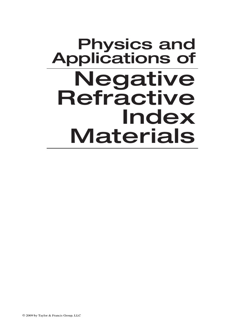 Physics and Applications of Negative Refractive Index Materials | PDF ...