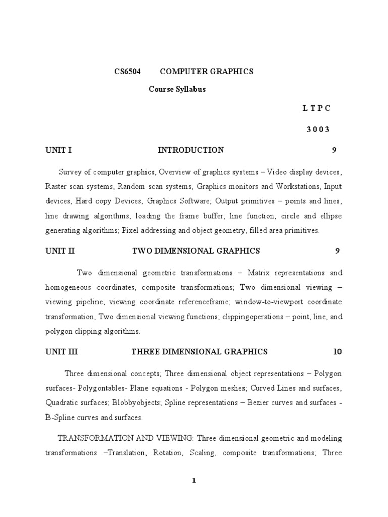CG Unit 1.9 | PDF | Display Resolution | Computer Graphics
