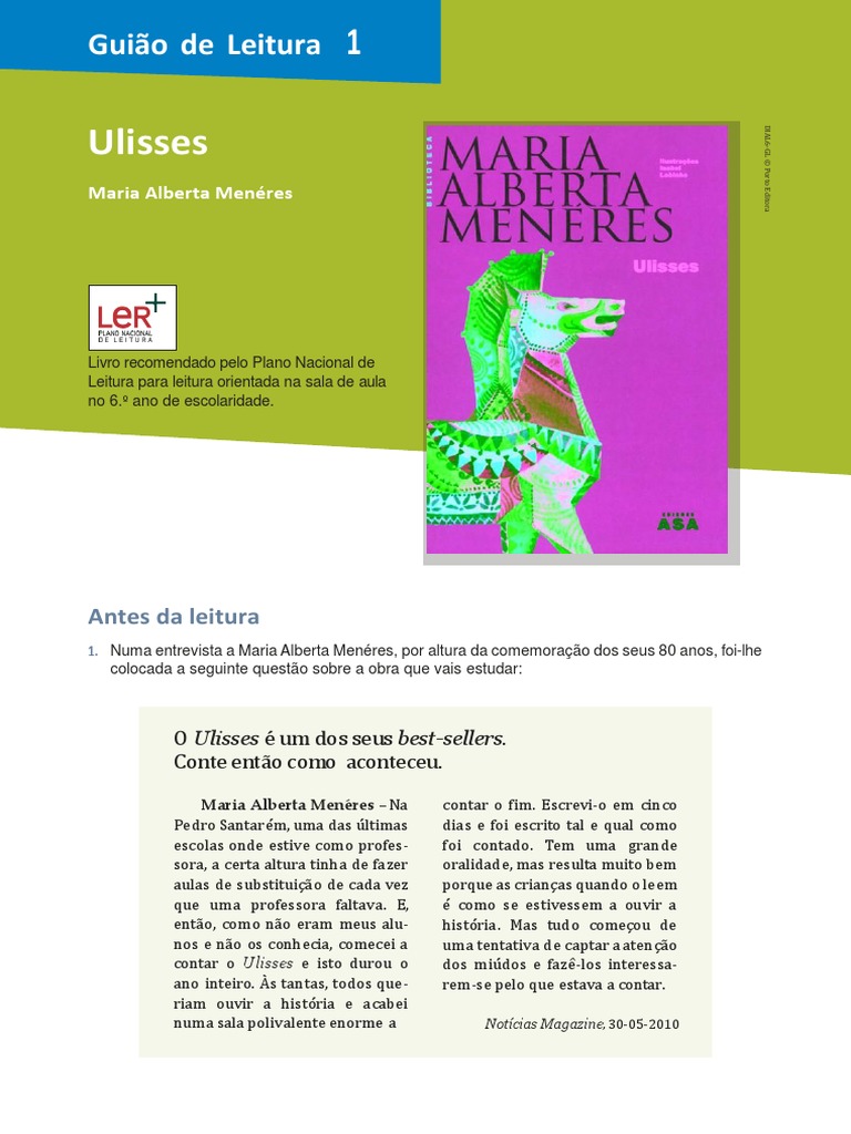 Ficha de Leitura Ulisses | PDF