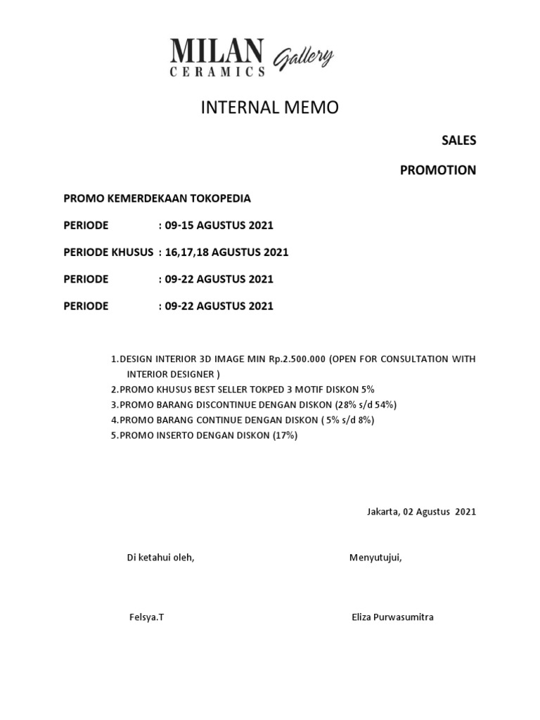 Internal Memo Launching Tokopedia | PDF