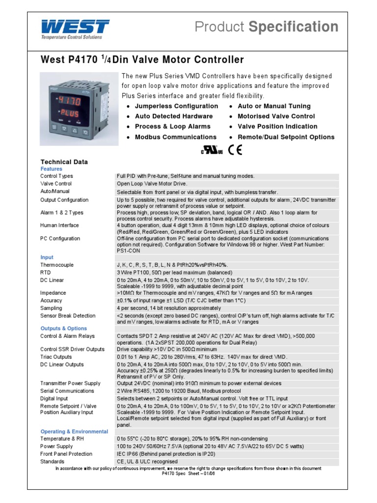 Controlador de Processos WEST P4170 | PDF | Power Supply | Relay