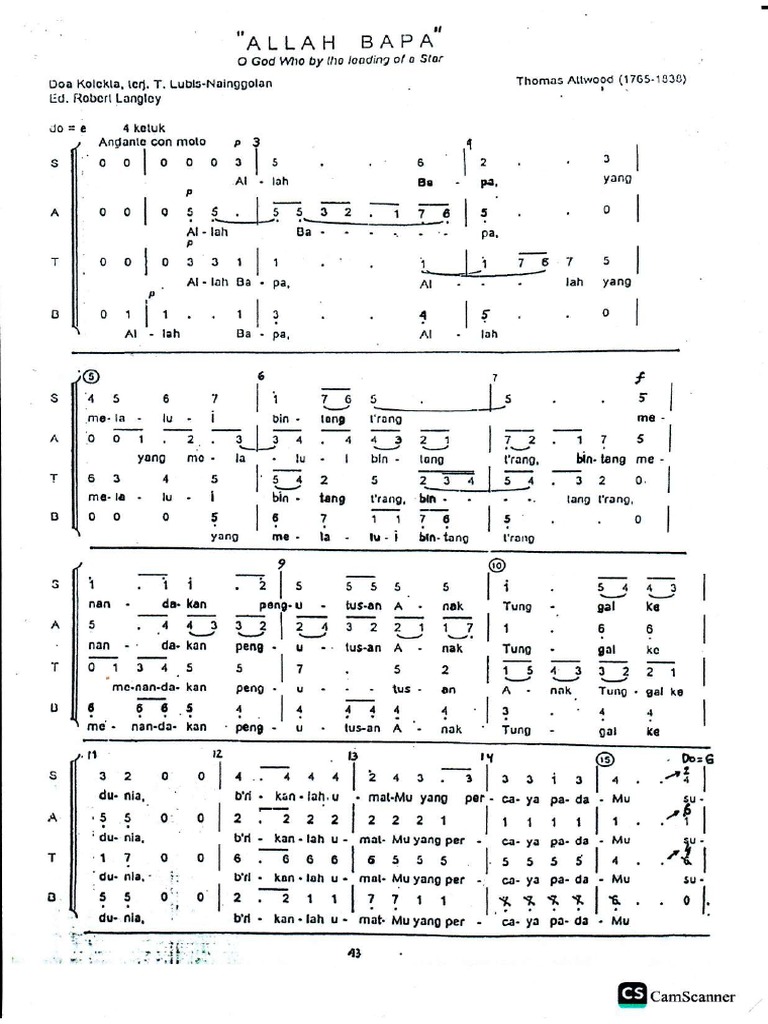 ALLAH BAPA (Not Angka) | PDF