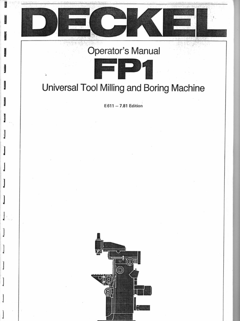 Deckel FP1 Active Operator Manual | PDF | Switch | Machines