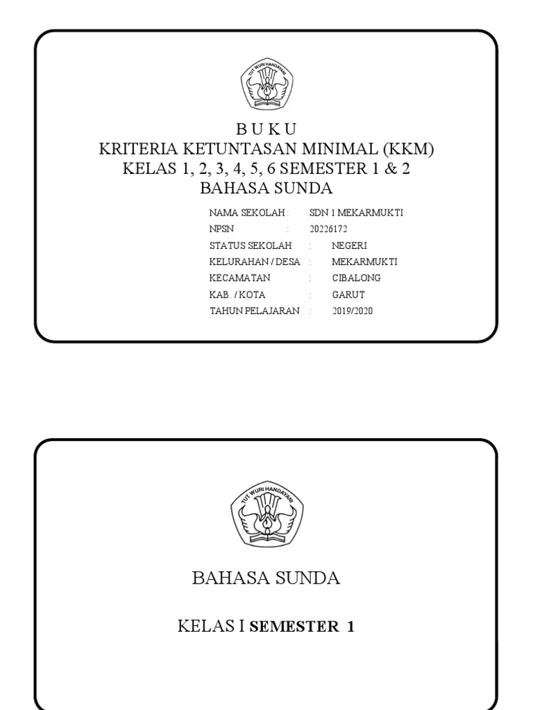 KKM B. Sunda Kls 1-6 | PDF