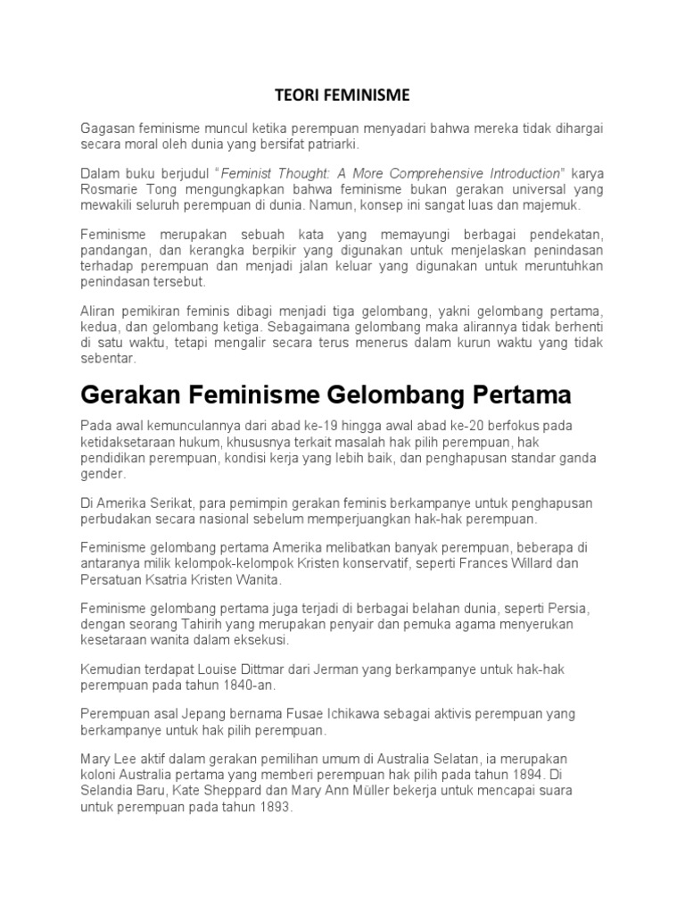 Teori Feminisme | PDF