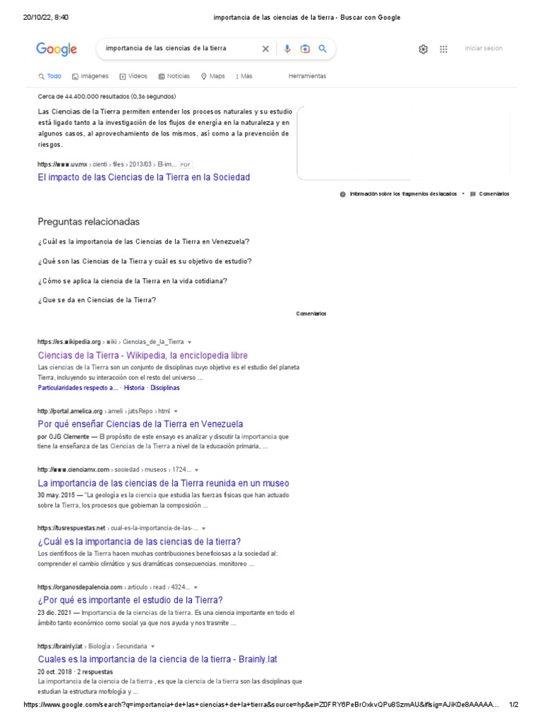 Importancia de Las Ciencias de La Tierra - Buscar Con Google | PDF | Ciencias de la Tierra | Tierra