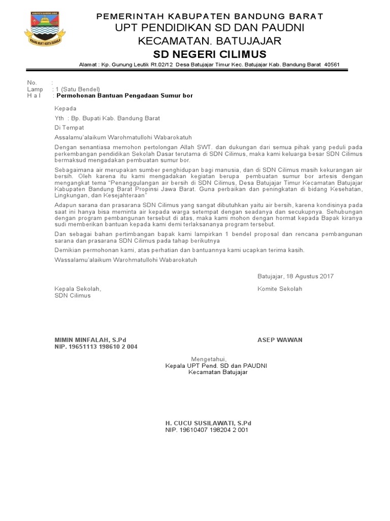 Proposal Pembuatan Sumur Bor | PDF