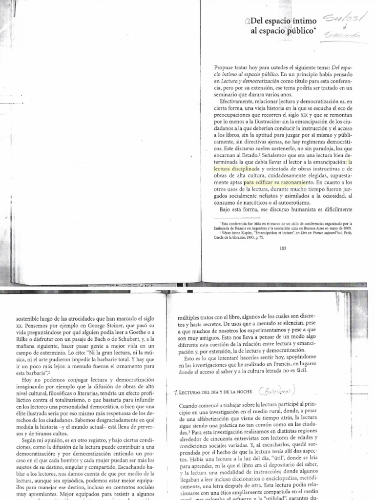 Del Espacio Intimo Al Espacio Publico-Petit | PDF