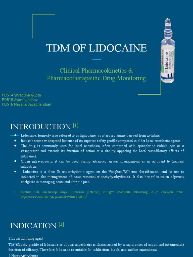 TDM of Lidocaine | PDF | Clinical Medicine | Health Care