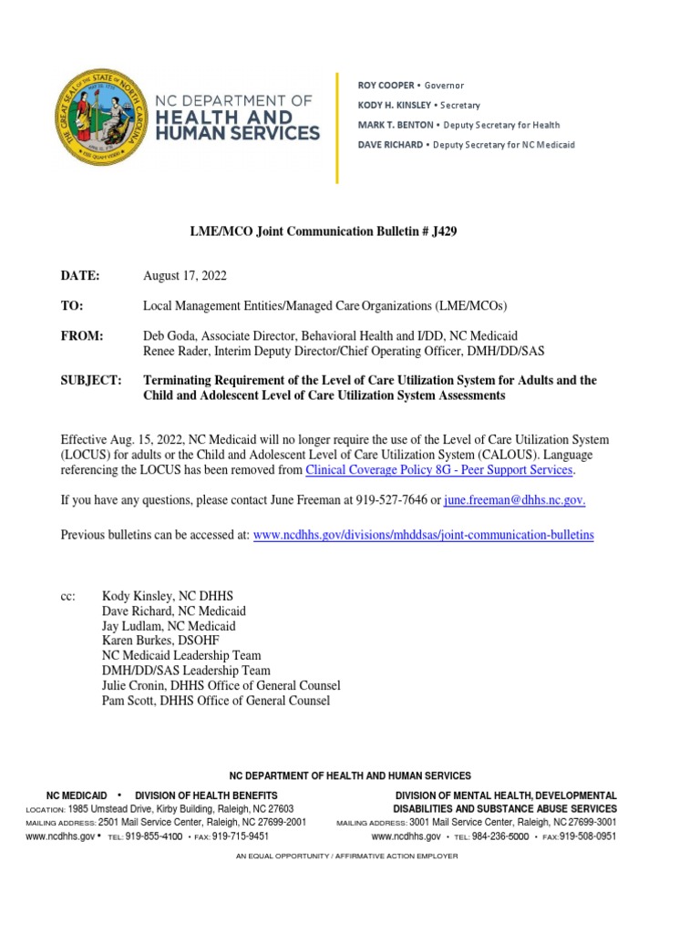 Joint Communication Bulletin # J429 Terminating Requirement of The ...