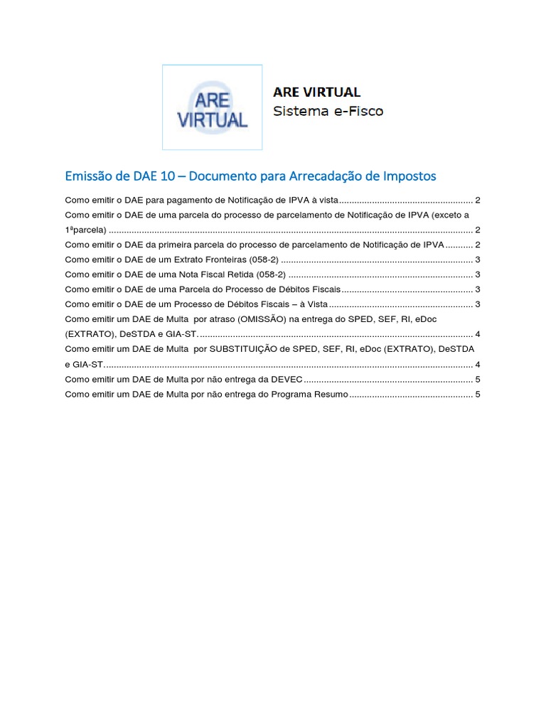 Como Emitir Dae 10 | PDF | Negócios | Finanças e Administração de Capital