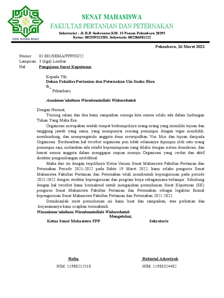 Revisi Pengajuan SK 1 | PDF