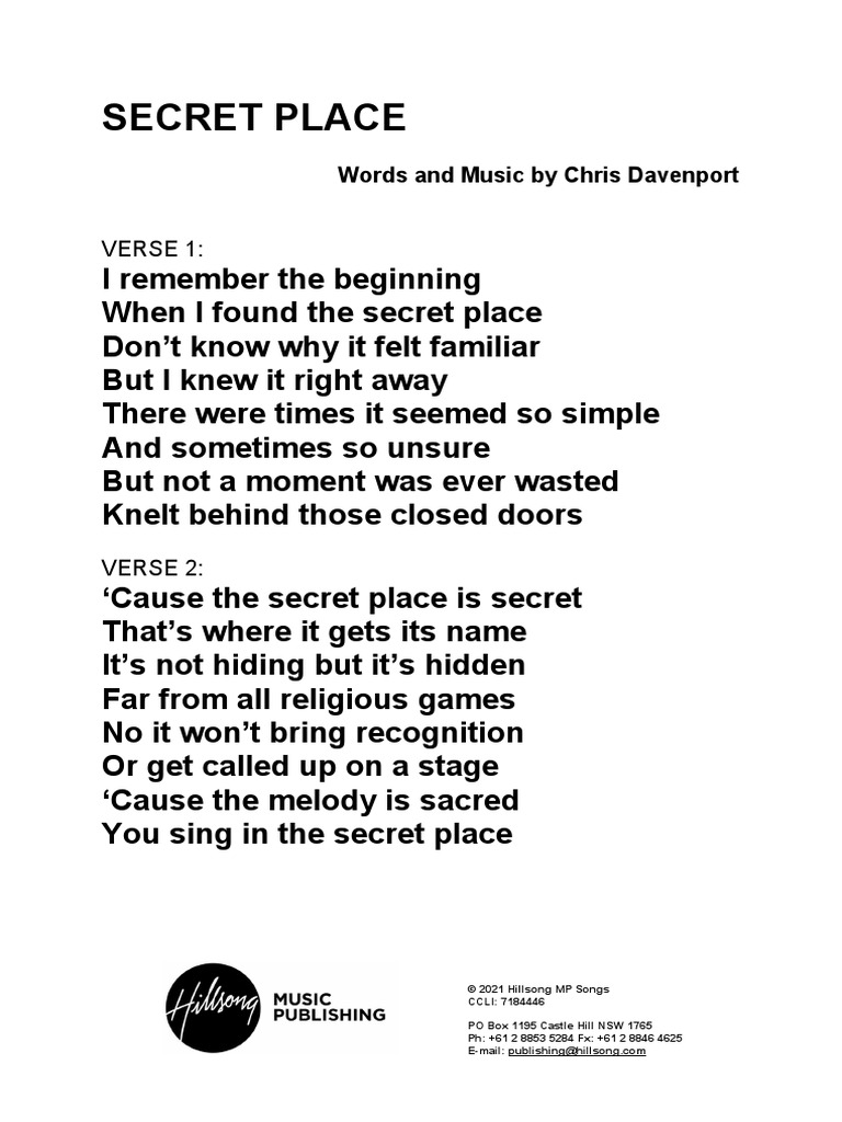 Secret Place | PDF