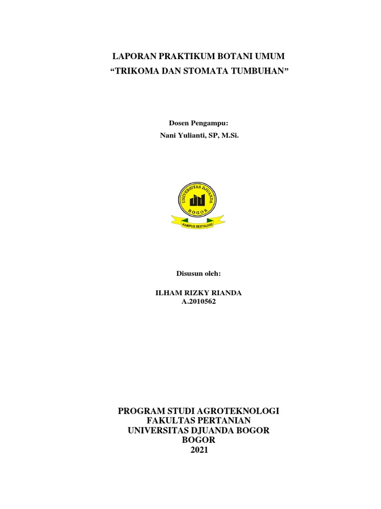 Trikoma dan Stomata pada Tumbuhan | PDF | Sains & Matematika