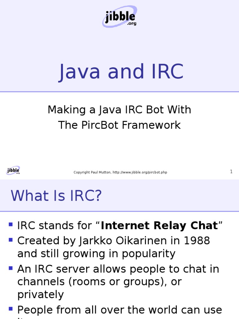 Making A Java IRC Bot With The PircBot Framework | PDF | Internet Relay ...
