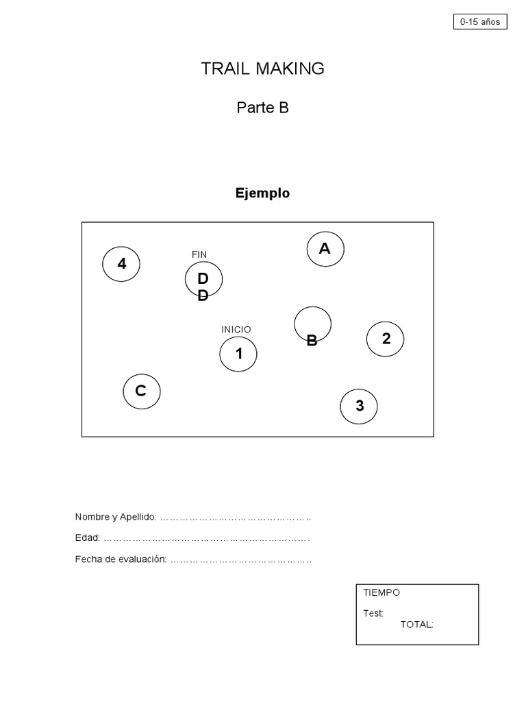 Test Trail Making B Niños | PDF
