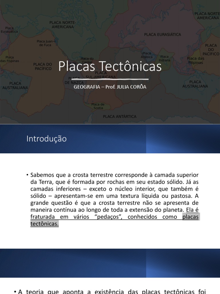 Aula Sobre PLACAS TECTÔNICAS | PDF | Ciências Sociais | Ciências e Matemática