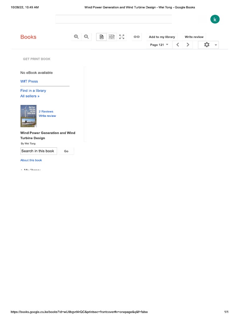 Wind Power Generation Book | PDF