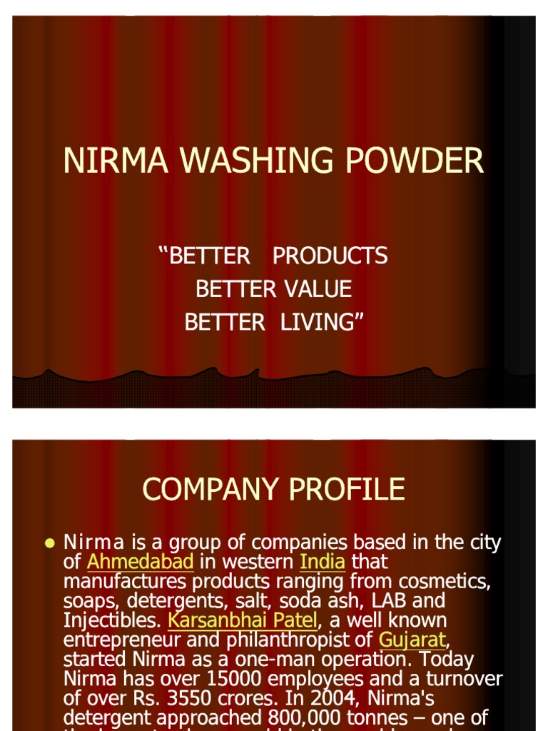 Nirma Washing Powder Overview | PDF | Wellness
