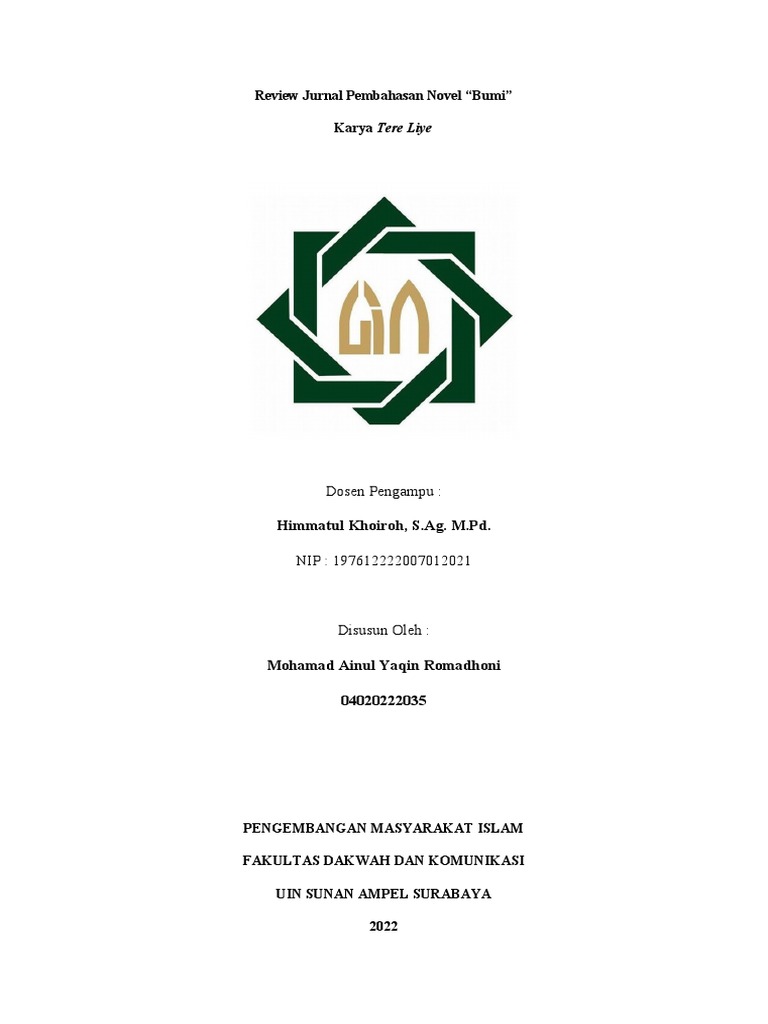 M Ainul Yaqin R Review Jurnal Pembahasan Novel | PDF
