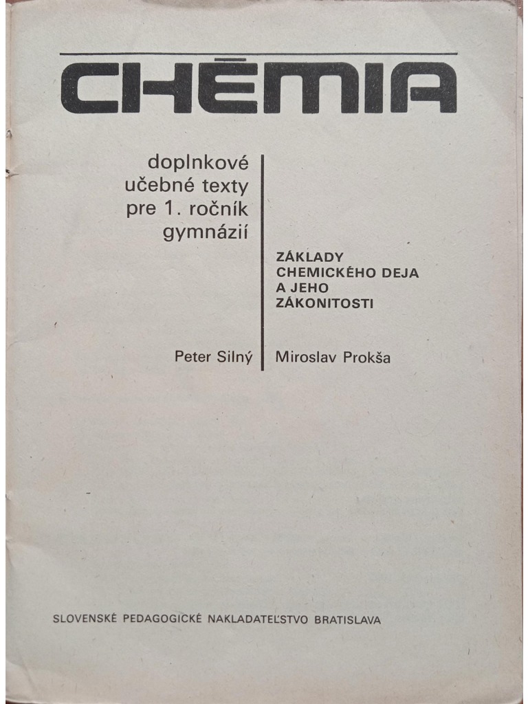 Chémia 1 | PDF