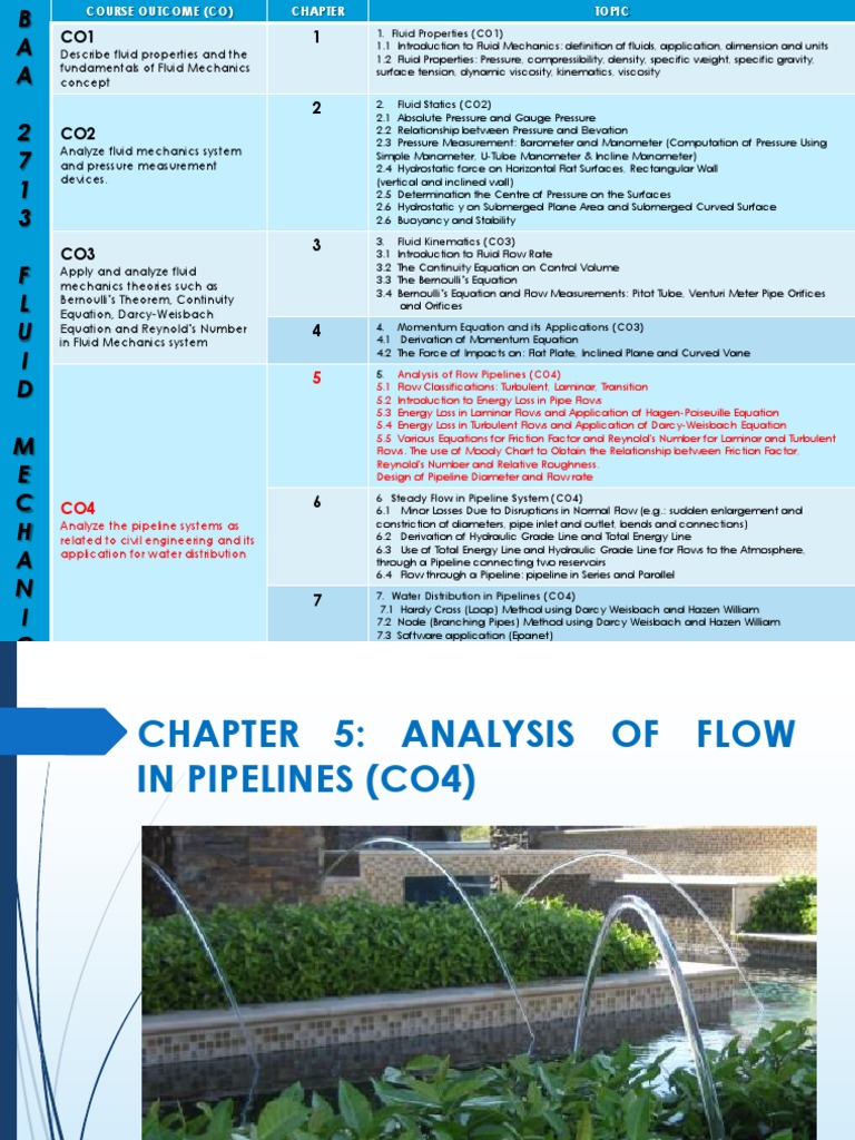 Chapter 5 Analysis of Pipeline Flows | PDF | Reynolds Number | Fluid Dynamics