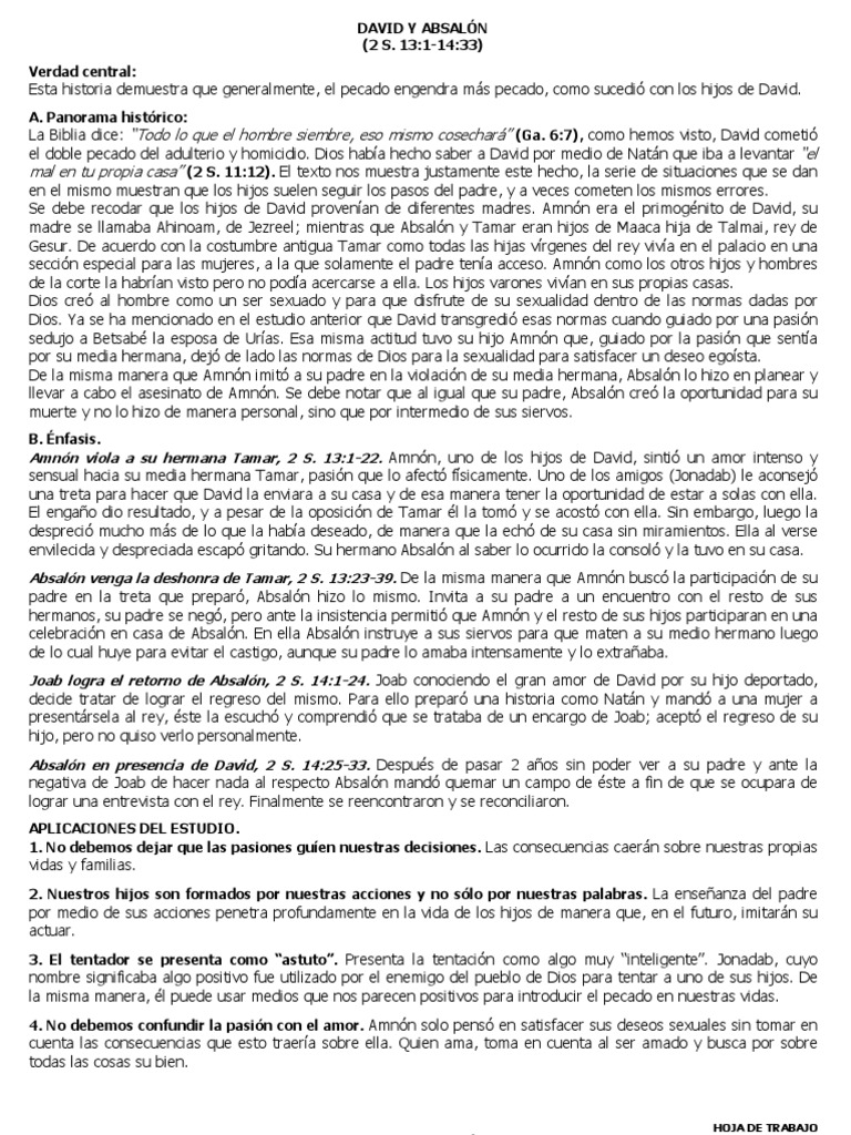 David y Absalon | PDF | David | Pecado