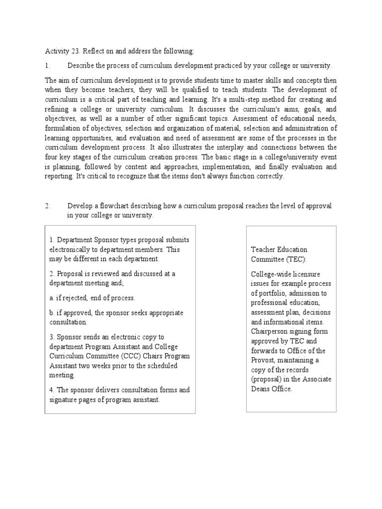 Activity 23 24 | PDF | Teaching Method | Curriculum