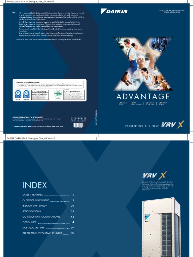 RXQ-ARY1 - VRV X Cooling Only Catalogue - Standard Ambient | PDF | Air ...