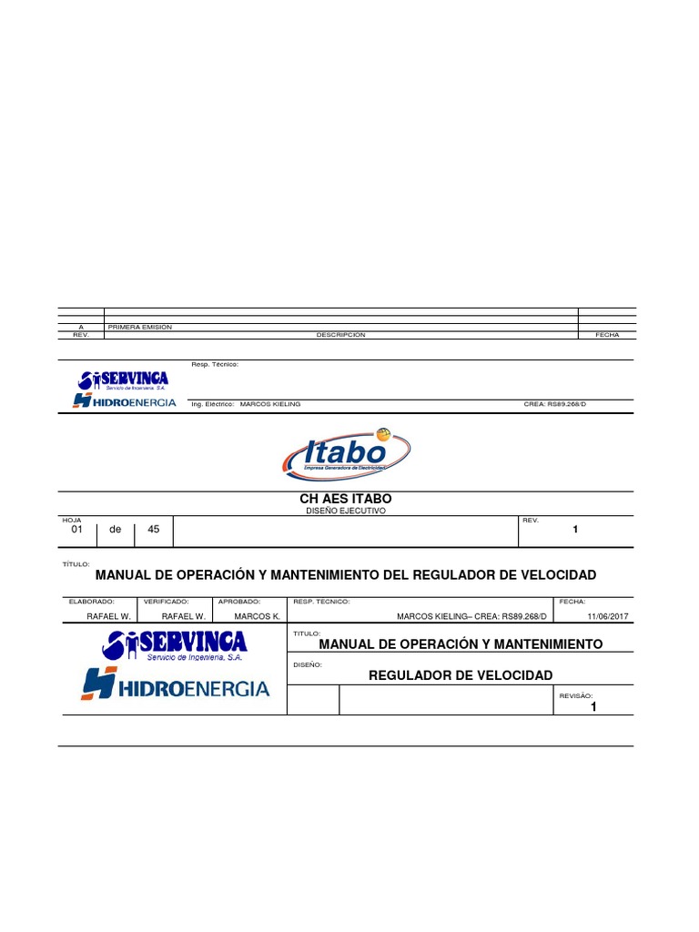 Manual de Operación de Regulador de Velocidad - Itabo | PDF ...