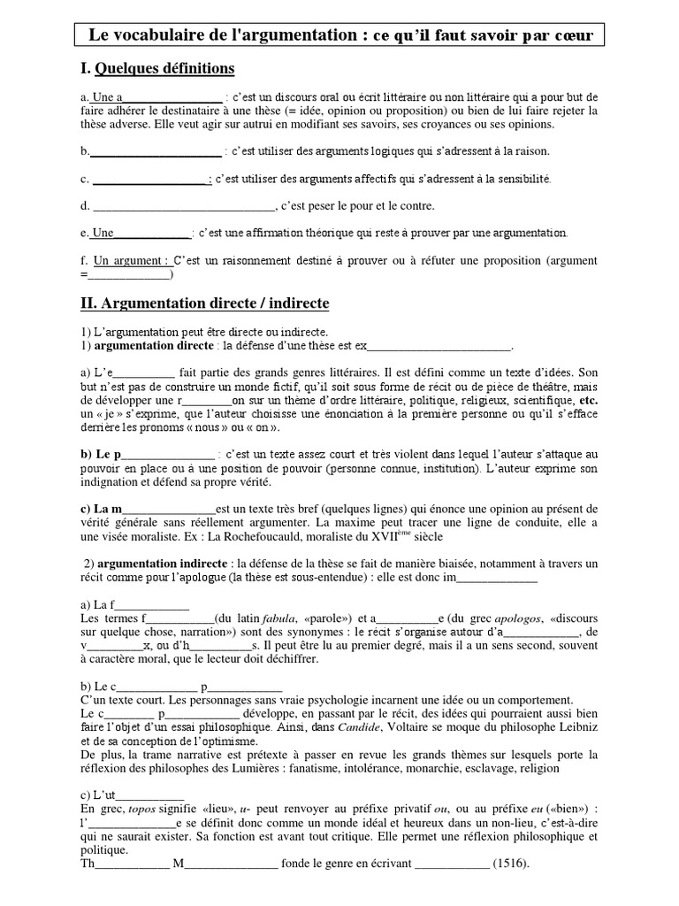 Fiche 2 Argumentation | Download Free PDF | Argumentation | Vérité