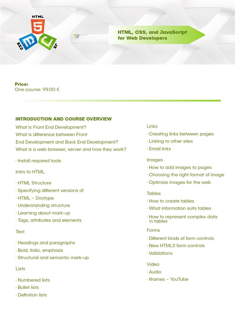 HTML CSS and JavaScript | PDF | Html Element | Html HTML CSS and JavaScript | PDF | Html Element | Html
