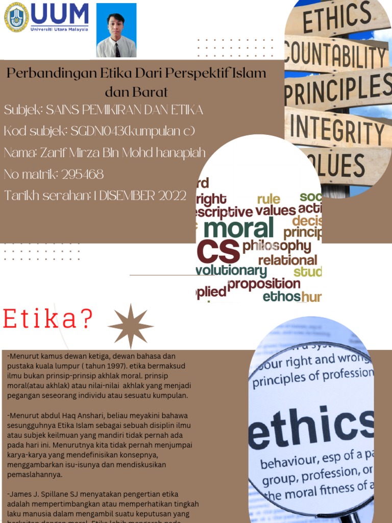 Perbandingan Etika Menurut Perspektif Islam Dan Barat (Zarif Mirza) | PDF