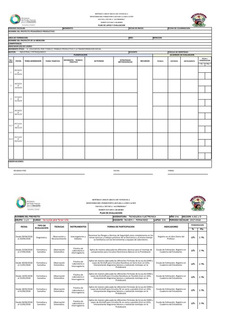 PLANIFICACION DE LAPSO Formato | PDF