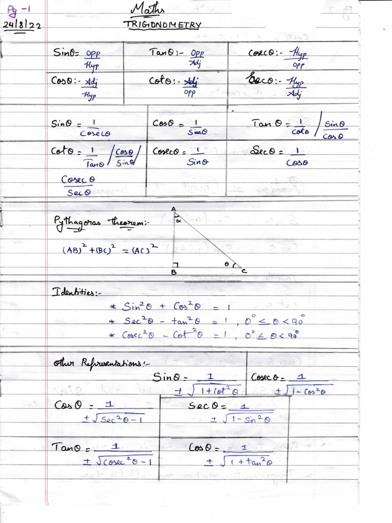Maths Trigonometry - 20220824 - 0001 | PDF