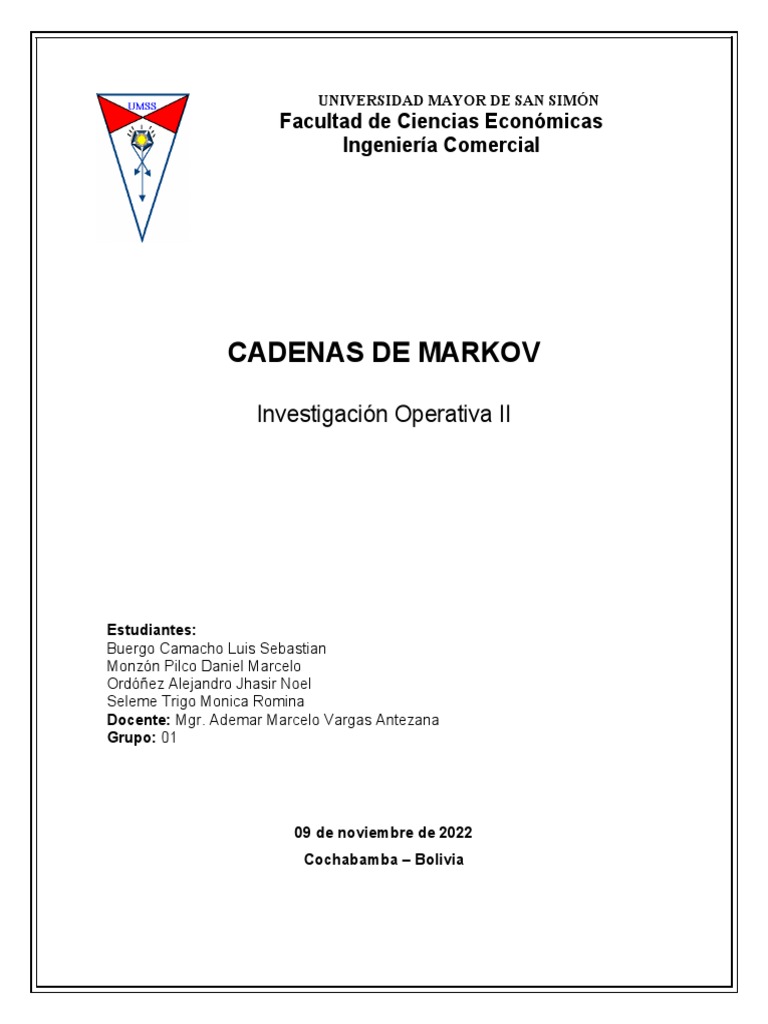 Io2 1 | PDF | Cadena Markov | Probabilidad
